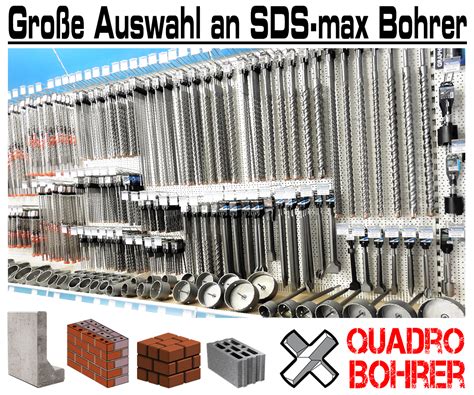 SDS Max Betonbohrer Set 3 Tlg Quadro Bohrer Hammerbohrer 32mm 36mm 40mm