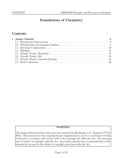 Chem1000 Lecture Notes Atomic Orbitals Pdf Atomic Orbital