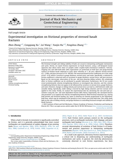 Pdf Experimental Investigation On Frictional Properties Of Stressed