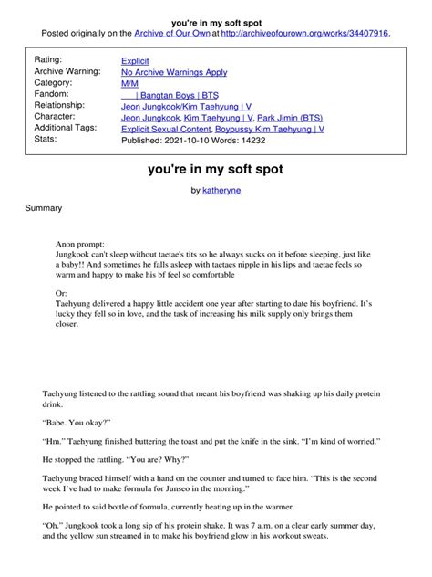 Youre In My Soft Spot Fic Pdf