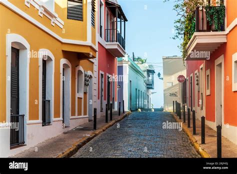 Old San Juan Colorful Streets San Juan Puerto Rico Usacaribbean
