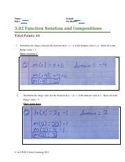 Function Notation and Compositions: Range Calculation & Function | Course Hero