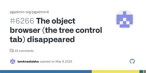The Object Browser The Tree Control Tab Disappeared · Issue 6266