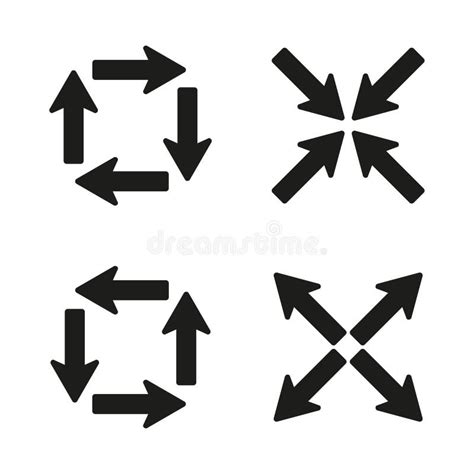 Black Arrows Inward Outward Pointer Arrow Icon Line Emblem