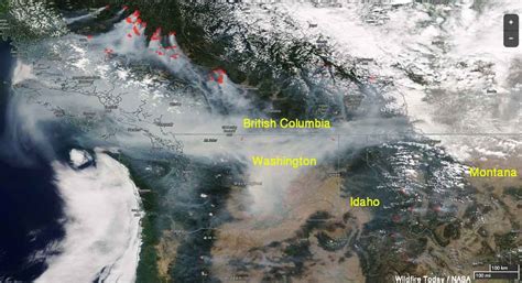 Wildfire Smoke Produces Haze Over Much Of British Columbia And The Us