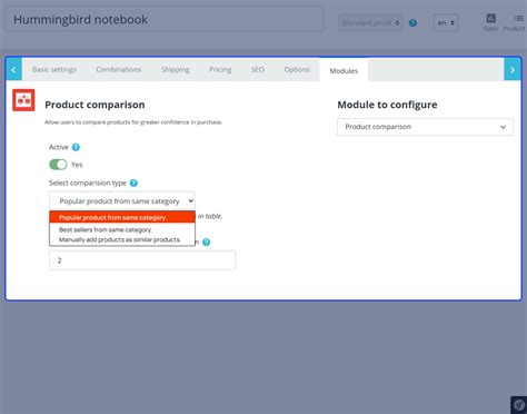 Prestashop Product Comparison Feature Comparison Functionality Webkul