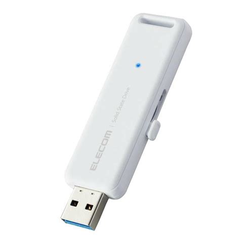 Elecom エレコム 外付けssd ポータブル Ssd Usb32gen1対応 スライド式 外付け Usbメモリ サイズ ホワイト