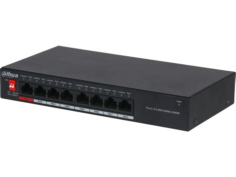 Dahua 8 Port Unmanaged Desktop Switch With 8 Port Poe Matrix