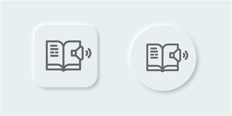 Audio Book Line Icon In Neomorphic Design Style Learning Signs Vector Illustration 30771222