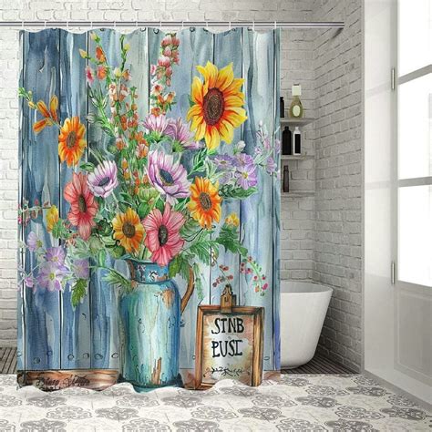Bciig Stall Shower Curtain Narrow Partition Fabric Water Resistant