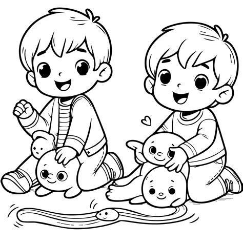 Desenhos de Adoráveis Irmãos para Colorir e Imprimir ColorirOnline