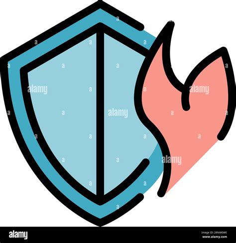 Guard Shield Icon Outline Vector Security School Officer Road Color