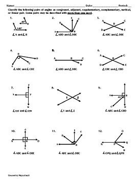 Classifying Angles Practice Worksheet By Maya Khalil TpT