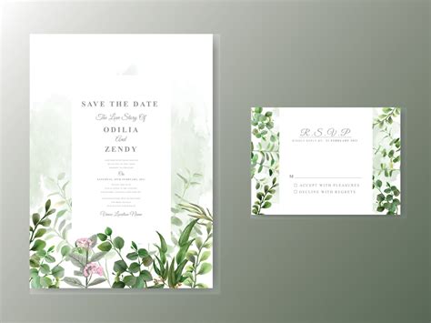 Elegante Plantilla De Invitación De Boda Con Hermoso Diseño Floral