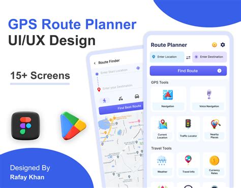 GPS Route Planner UI Design Behance