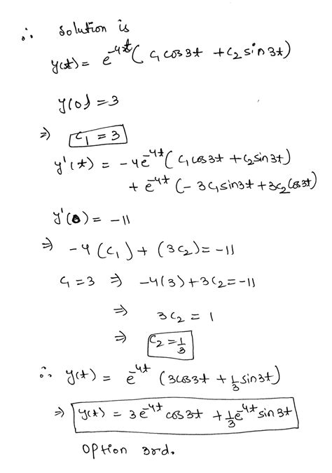 [solved] solve the initial value problem y 8y 25y 0 y 0 3