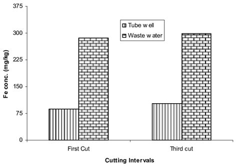 Effect Of Irrigation Water And Cutting Interval On Fe Concentration Of