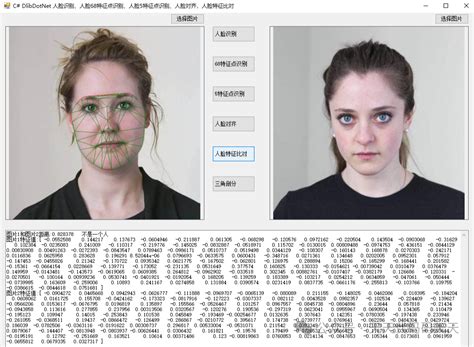 c dlibdotnet 人脸识别、人脸68特征点识别、人脸5特征点识别、人脸对齐，三角剖分，人脸特征比对 c dlibdotnet 人脸