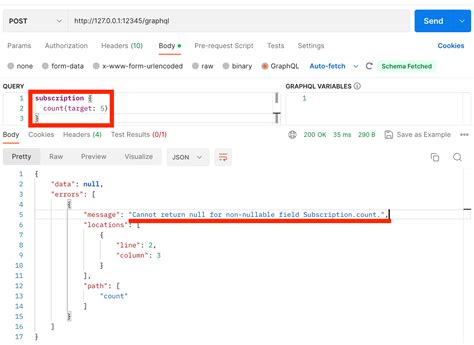 Cannot Return Null For Non Nullable Field Unt · Issue