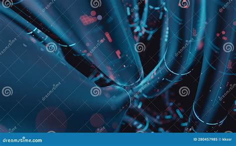 Abstract Glass Tube Wire Cable With Digital Binary Data Transmitting Inside Ai Concept Stock