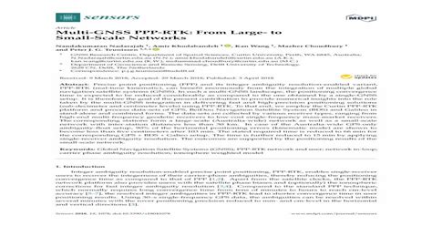 Pdf Multi Gnss Ppp Rtk From Large To Small Scale Networks Dokumen