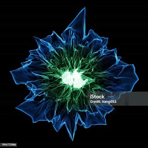 추상 에너지 볼 충격 파 3d 렌더링 그림 화려한 빛 빛나는 불타는 불꽃 기술 그래픽 요소입니다 라이트 빔 개념입니다 3차원 형태에 대한 스톡 사진 및 기타 이미지 Istock