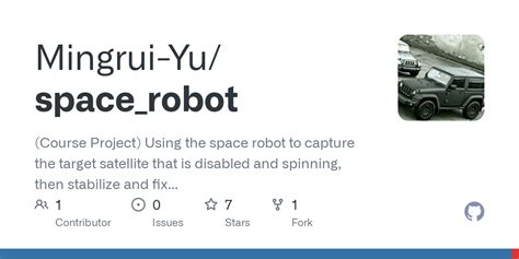 GitHub Mingrui Yu Space Robot Course Project Using The Space Robot