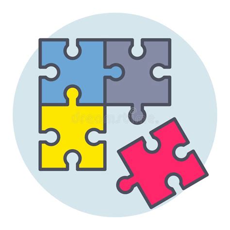 Icono De Contorno De Color Relleno Para Rompecabezas Ilustración Del