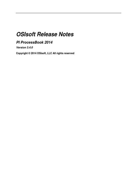 Pi Processbook 2014 Release Notes Pdf Download Free Pdf Microsoft