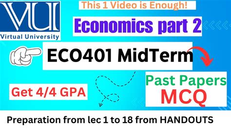 Eco401 Midterm Preparation Eco401 Most Important Mcq From Past