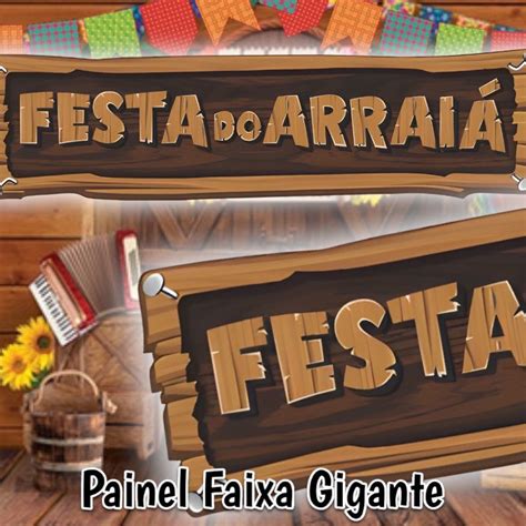 Painel Faixa Gigante Junino Festa do Arraiá C 1 Unid