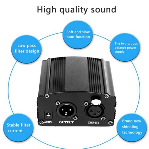 48v phantom power supply with adapter for condense grandado