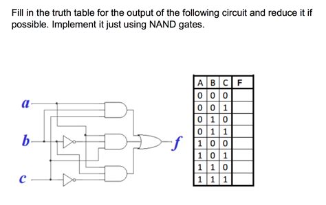 Solved Fill In The Truth Table For The Output Of The Chegg Com