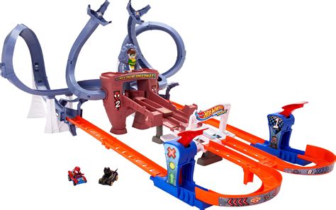 Buy Hot Wheelsracerverse Spider Mans Web Slinging Speedway Track Set With Hot Wheels Racers