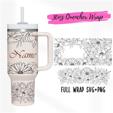 30 Oz Stanley Cup Floral Etsy