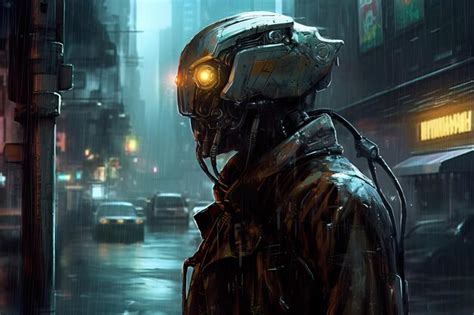 Premium Ai Image Robot In The City