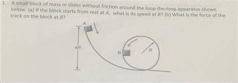 solved 1 a small block of mass m slides without friction