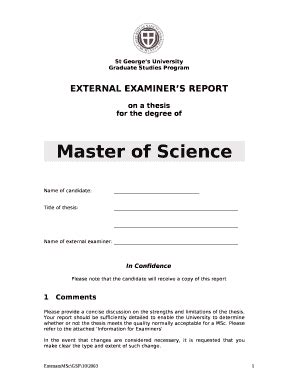 EXTERNAL EXAMINERS REPORT Doc Template PdfFiller