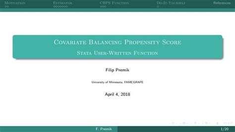 Covariate Balancing Propensity Score Stata User Written Code By Filip