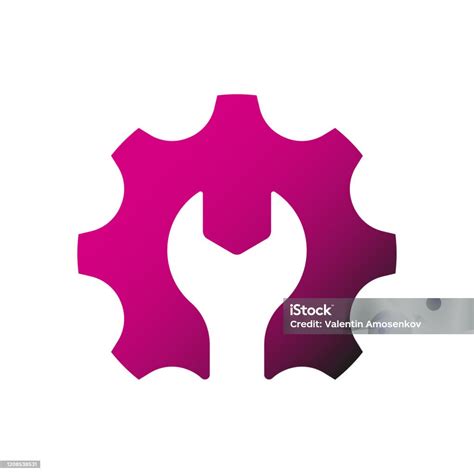기어 와 렌치 아이콘 도구 디자인 요소 플랫 스타일의 벡터 그림입니다 흰색 배경에 기호입니다 Eps 10 강철에 대한 스톡 벡터 아트 및 기타 이미지 Istock