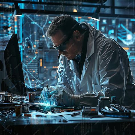 Cyber Forensics Investigator Analyzing Digital Evidence Premium Ai Generated Image