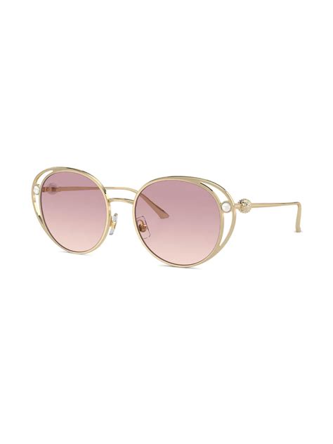 Jimmy Choo Eyewear Round Frame Sunglasses Gold Farfetch