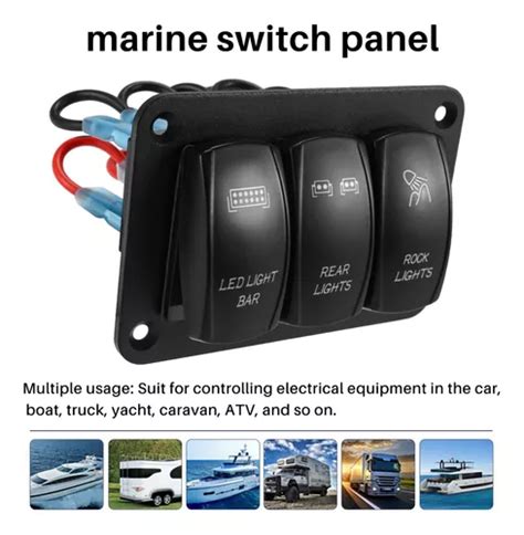 Panel De Interruptores Basculantes De Luz Led Azul De 3 Boto Cuotas