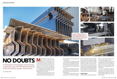 Were Featured In Modern Metals Magazine Willbanks Metals