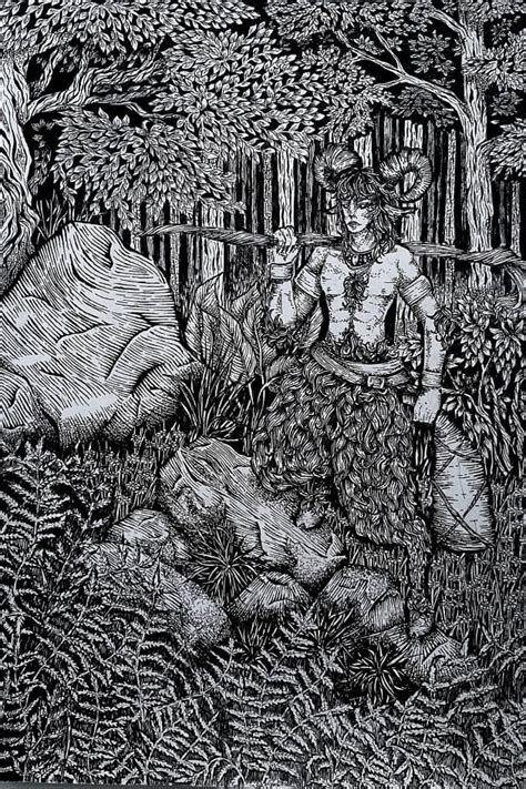 Картина «Волшебный лес Бумага Шариковая ручка 2022 г