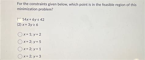 Solved For The Constraints Given Below Which Point Is In Chegg