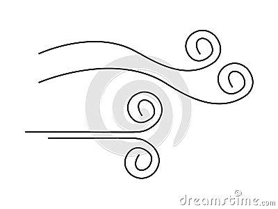 Stylized Wind Line Art Graphic Cartoon Vector CartoonDealer Com