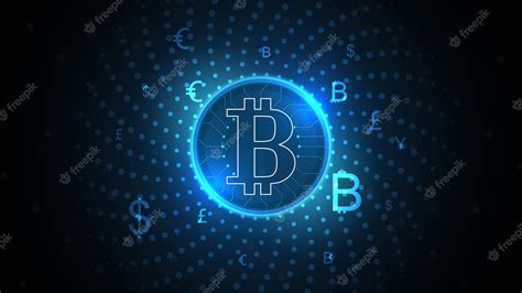 Bitcoin 암호 화폐 디지털 돈 네트워크 기술 배경 프리미엄 벡터