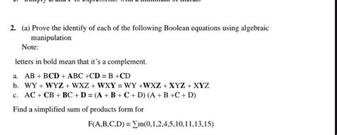 solved 2 a prove the identify of each of the following