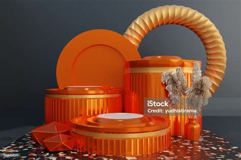 연단이 있는 3d 렌더링 화장품을 보여주기 위해 서십시오 받침대 디스플레이 스튜디오의 무대 쇼케이스 0명에 대한 스톡 사진 및 기타 이미지 Istock